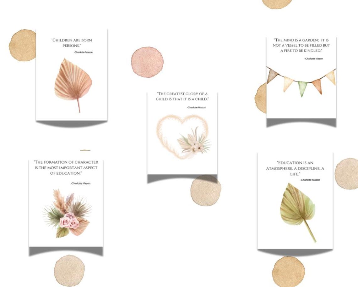 5 Charlotte Mason Quote Homeschool Posters Classroom Inspiration - Etsy