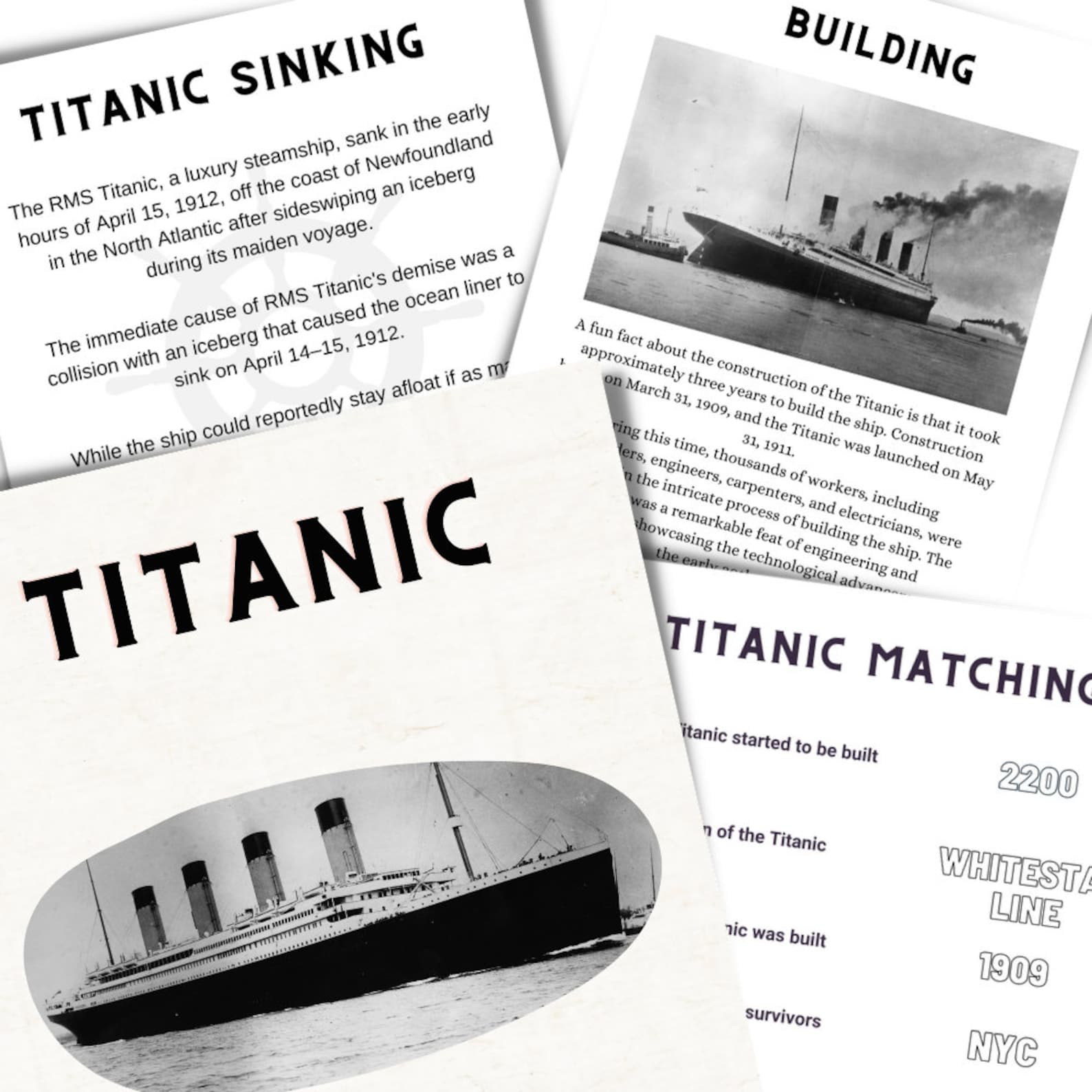 Homeschool Unit Study, Resource Titanic Lesson Educational Resource ...