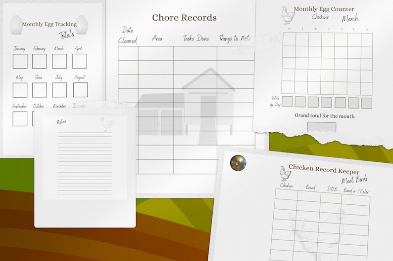 Chicken Homestead Planner Record Keeping for Chickens Eggs, Chores ...