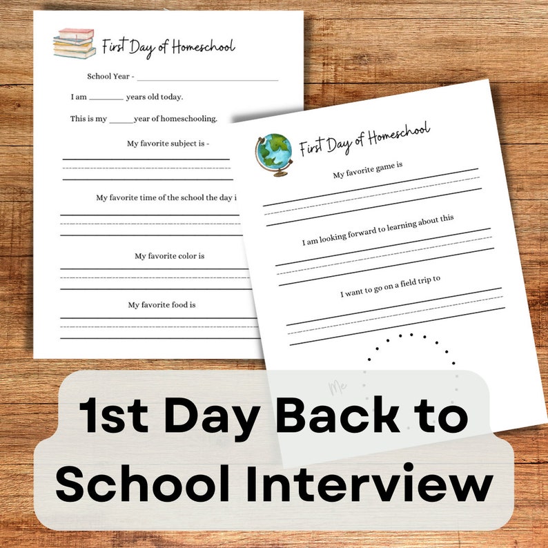 First Day School Homeschool Questions Student Interview Teacher ...
