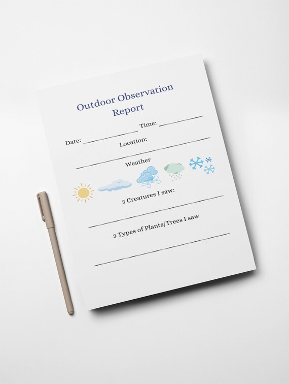 Nature Observations Writing Prompt for Outdoor Journaling | Etsy