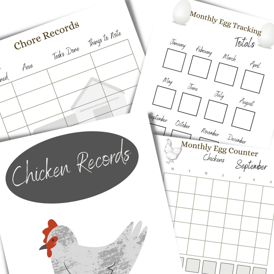 Chicken Homestead Planner Record Keeping for Chickens - Eggs, Chores ...