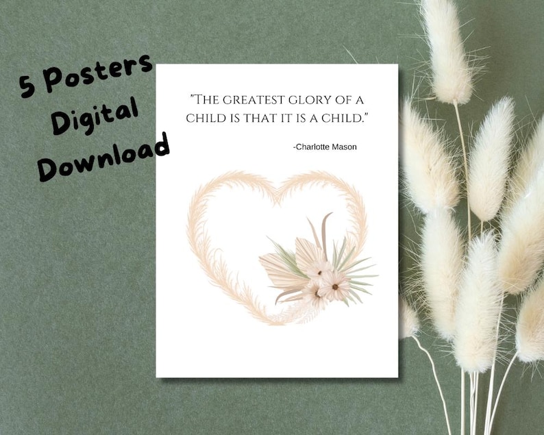 5 Charlotte Mason Quote Homeschool Posters Classroom Inspiration - Etsy