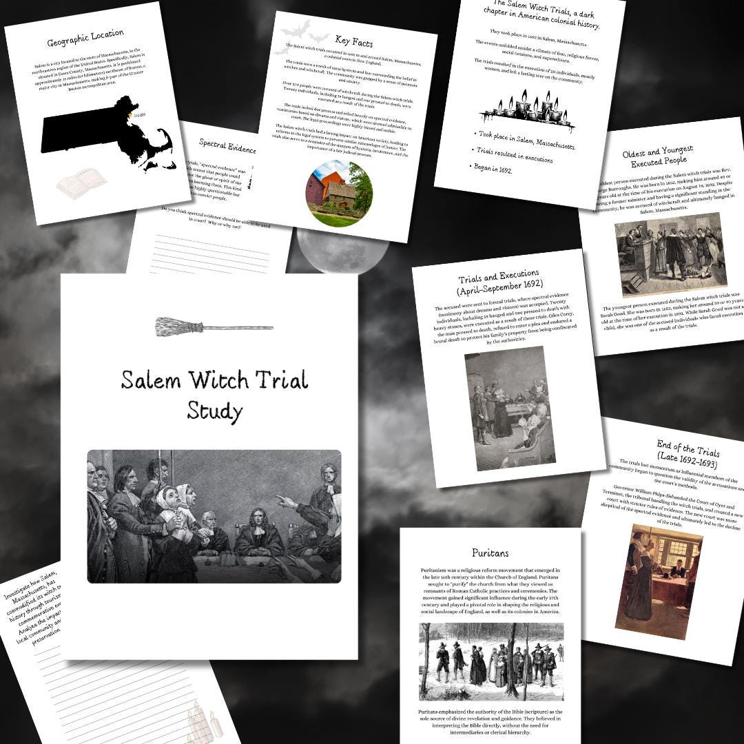 Homeschool History Study Unit the Salem Witch Trials - Homeschool ...
