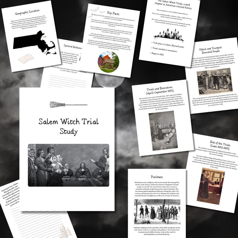 The Salem Witch Trials, Homeschool Study - Etsy
