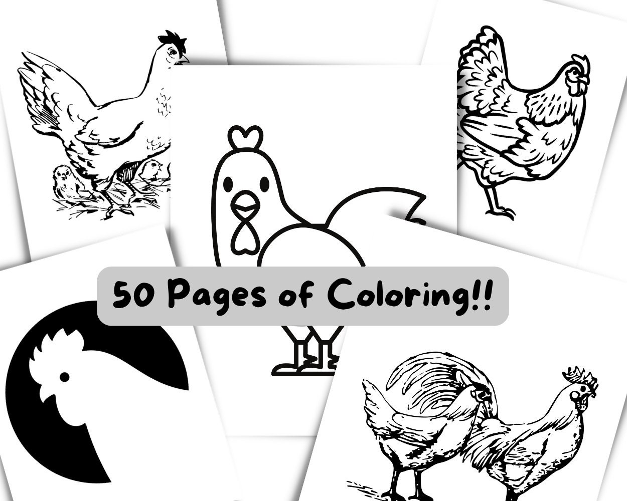 Chicken Coloring Book - Homeschool Resource Kindergarten a Activitiy ...