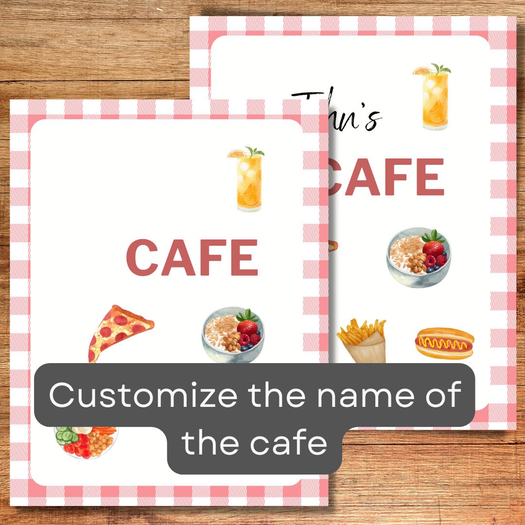 Dramatic Play Menu Guest Check Toys Cafe Lunch Breakfast - Etsy UK