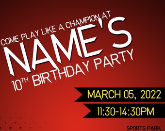Manchester United Birthday Invitation - Etsy UK