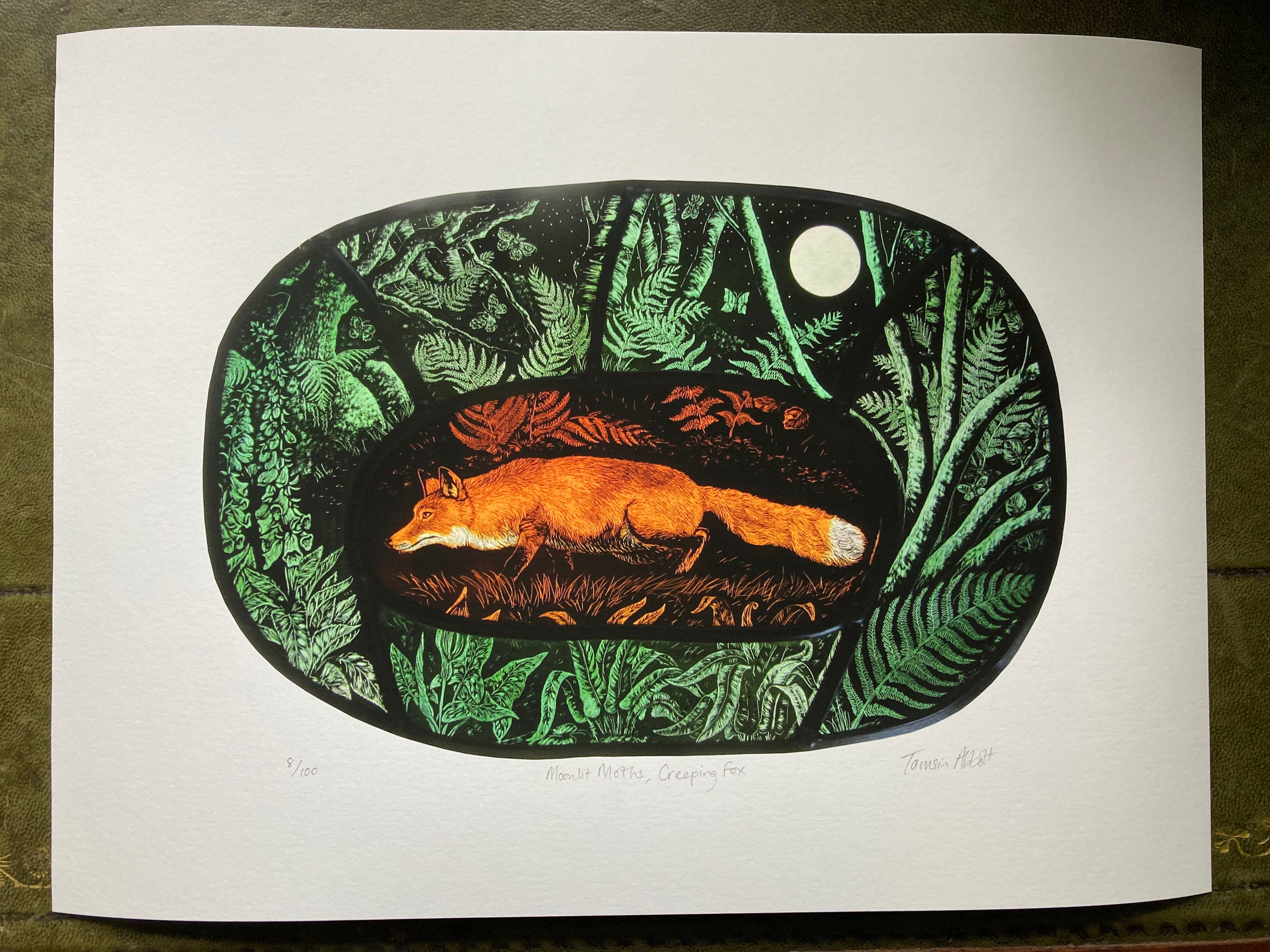 Creeping Fox and Moonlit Moths (signed and Numbered Print by Tamsin ...