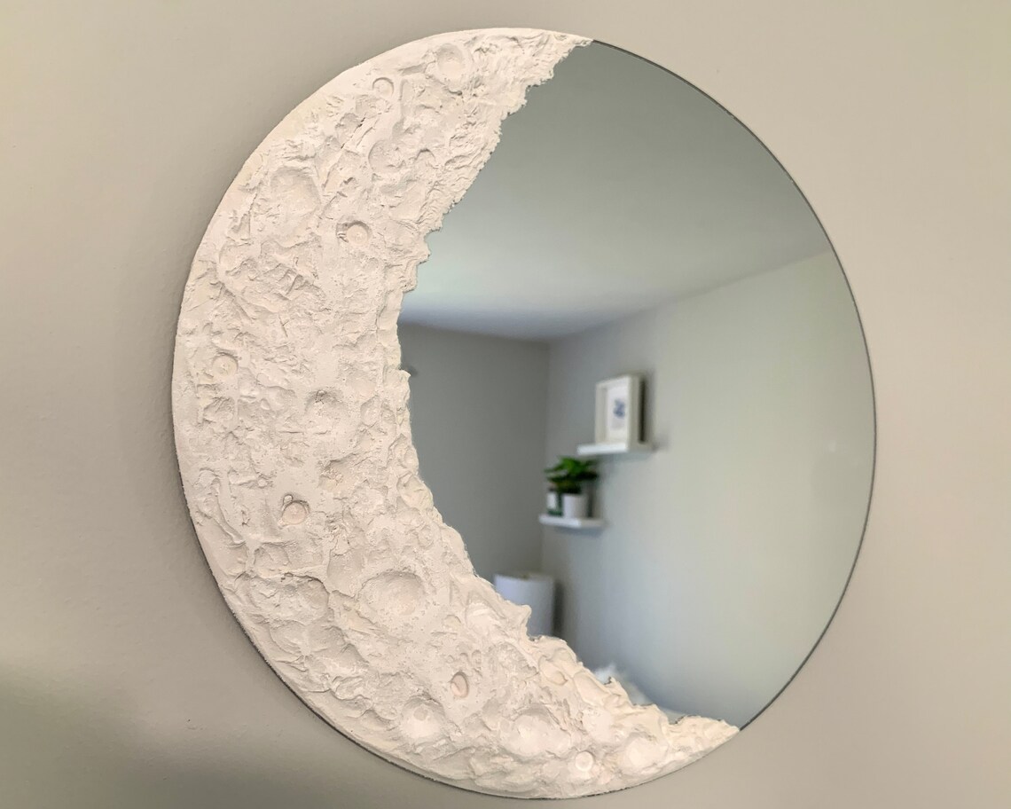 Moon Mirror Crescent Moon Round Mirror Decorative Mirror - Etsy