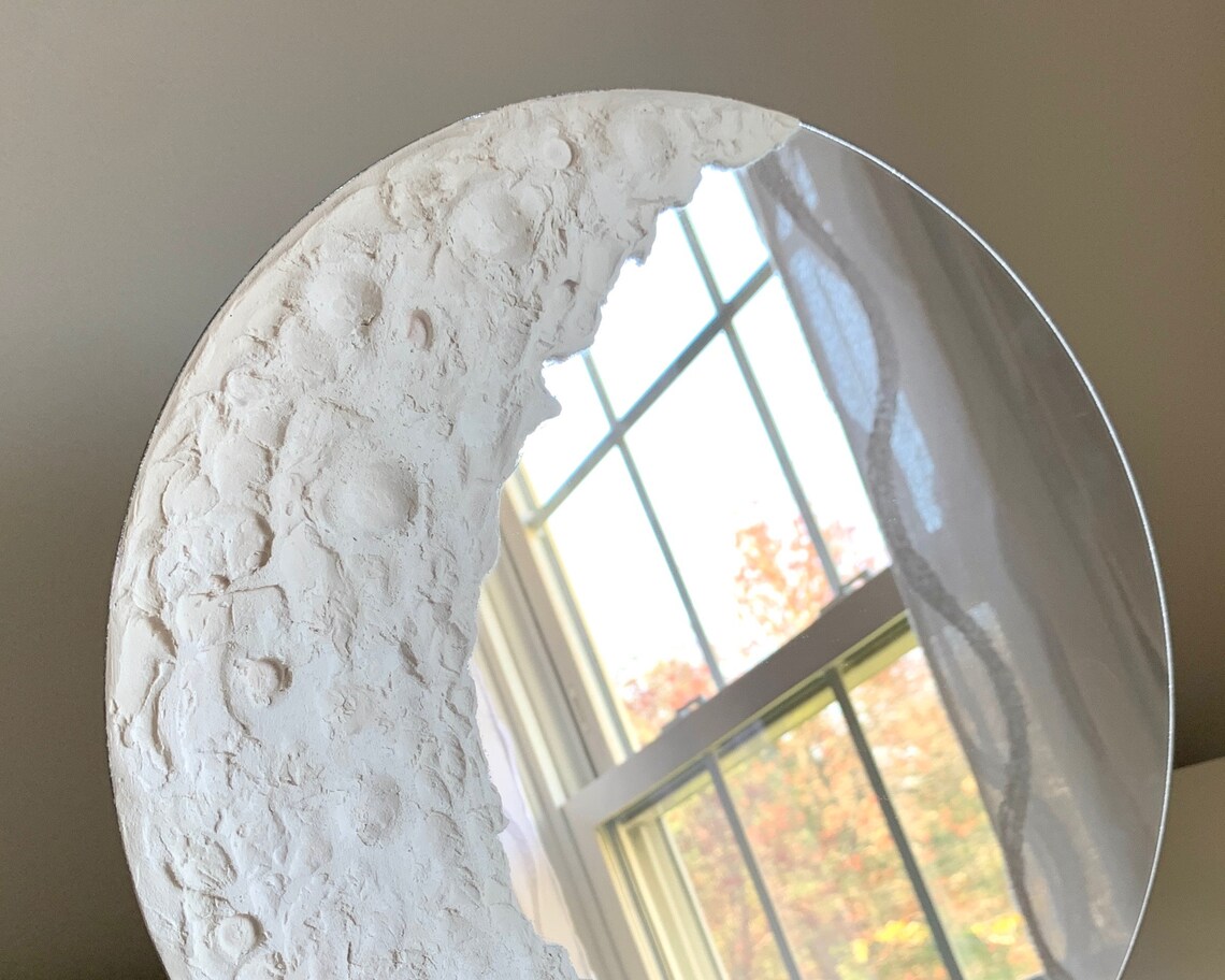 Moon Mirror Crescent Moon Round Mirror Decorative Mirror - Etsy