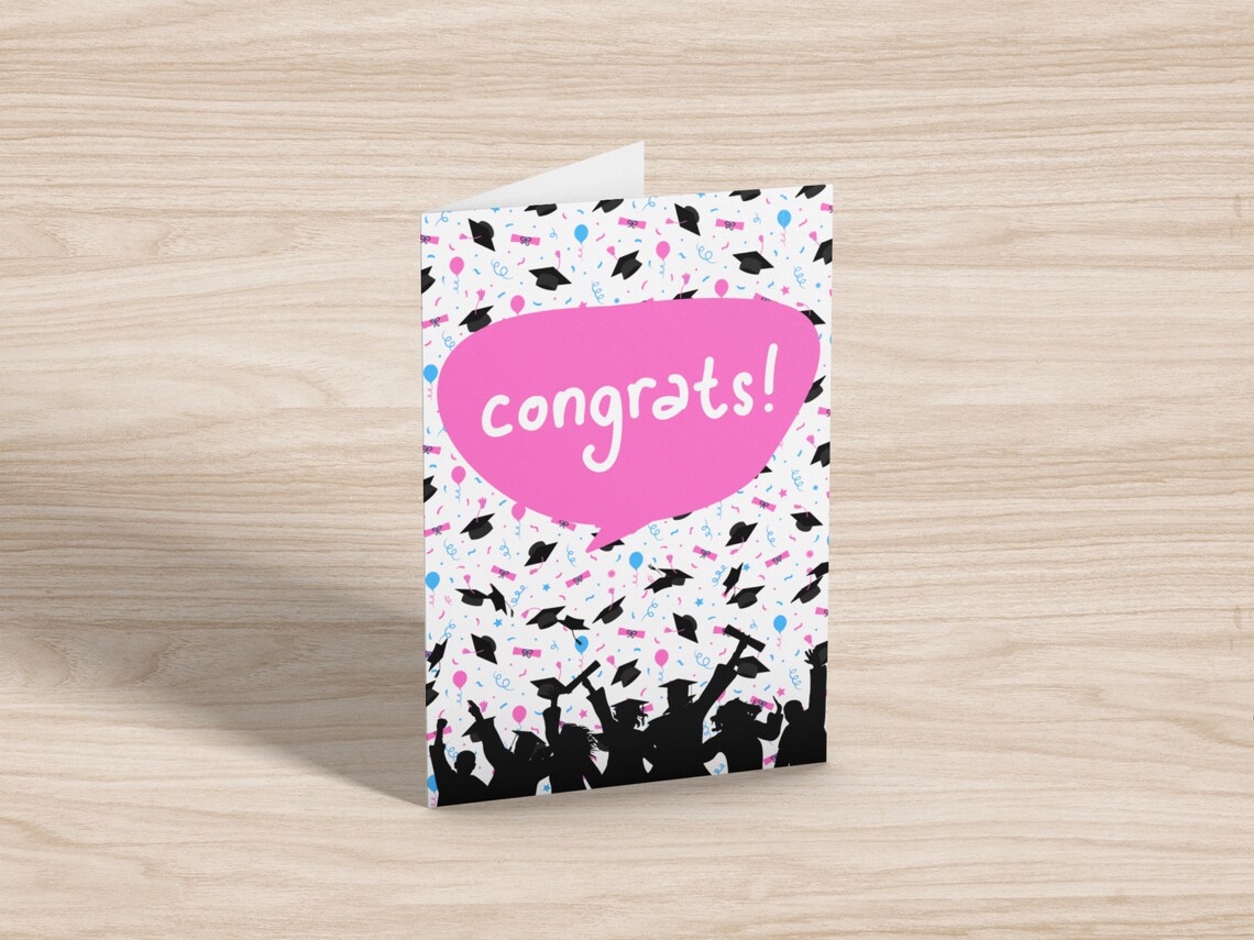 Pink Congratulations Card for Female Graduates - I'm Proud of You ...