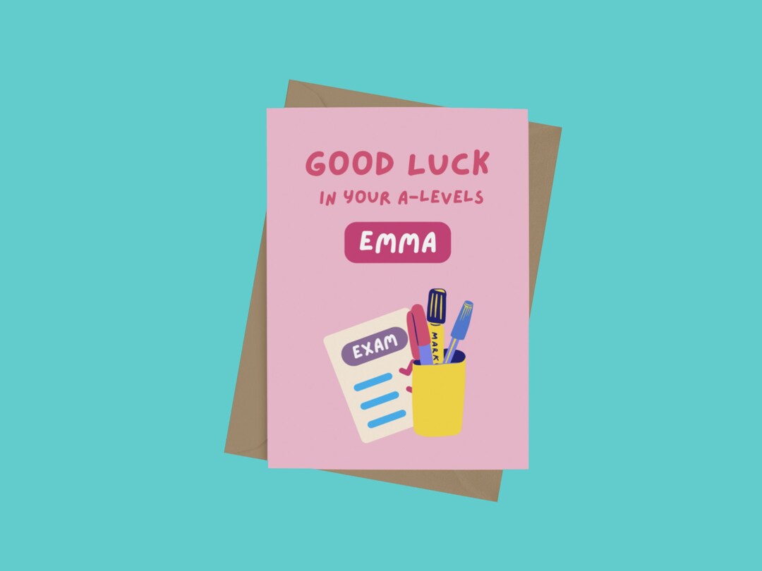 A Level Good Luck Exam Cards Personalised for Daughter, Good Luck in ...