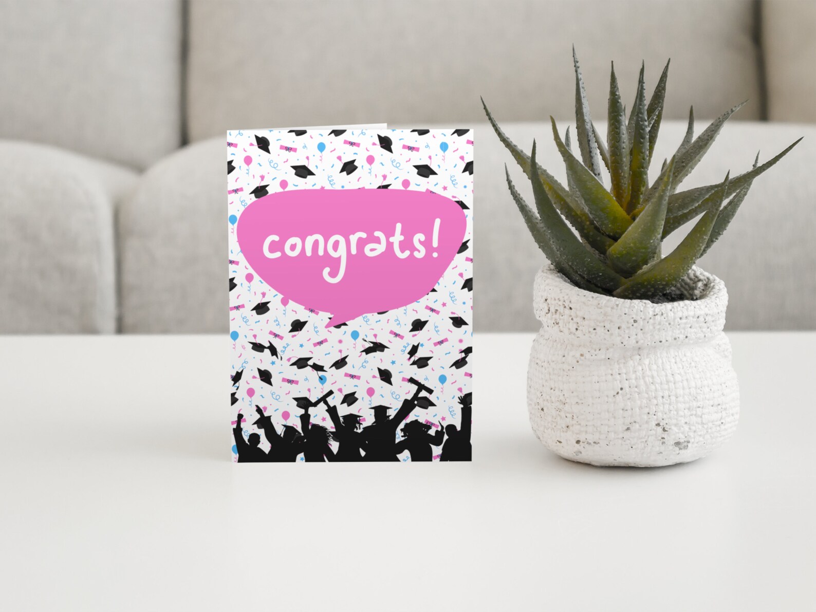 Pink Congratulations Card for Female Graduates - I'm Proud of You ...