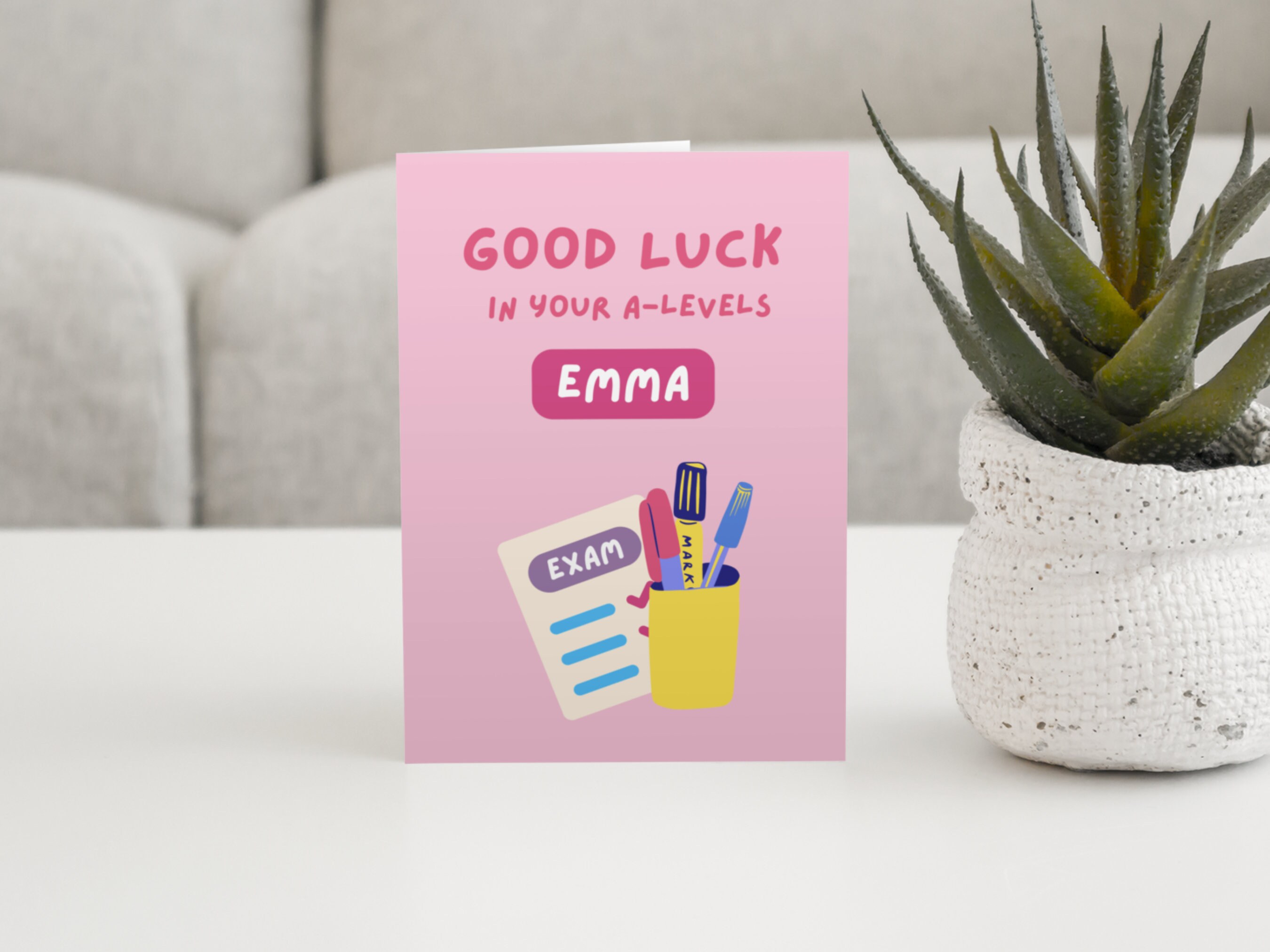 A Level Good Luck Exam Cards Personalised for Daughter, Good Luck in ...