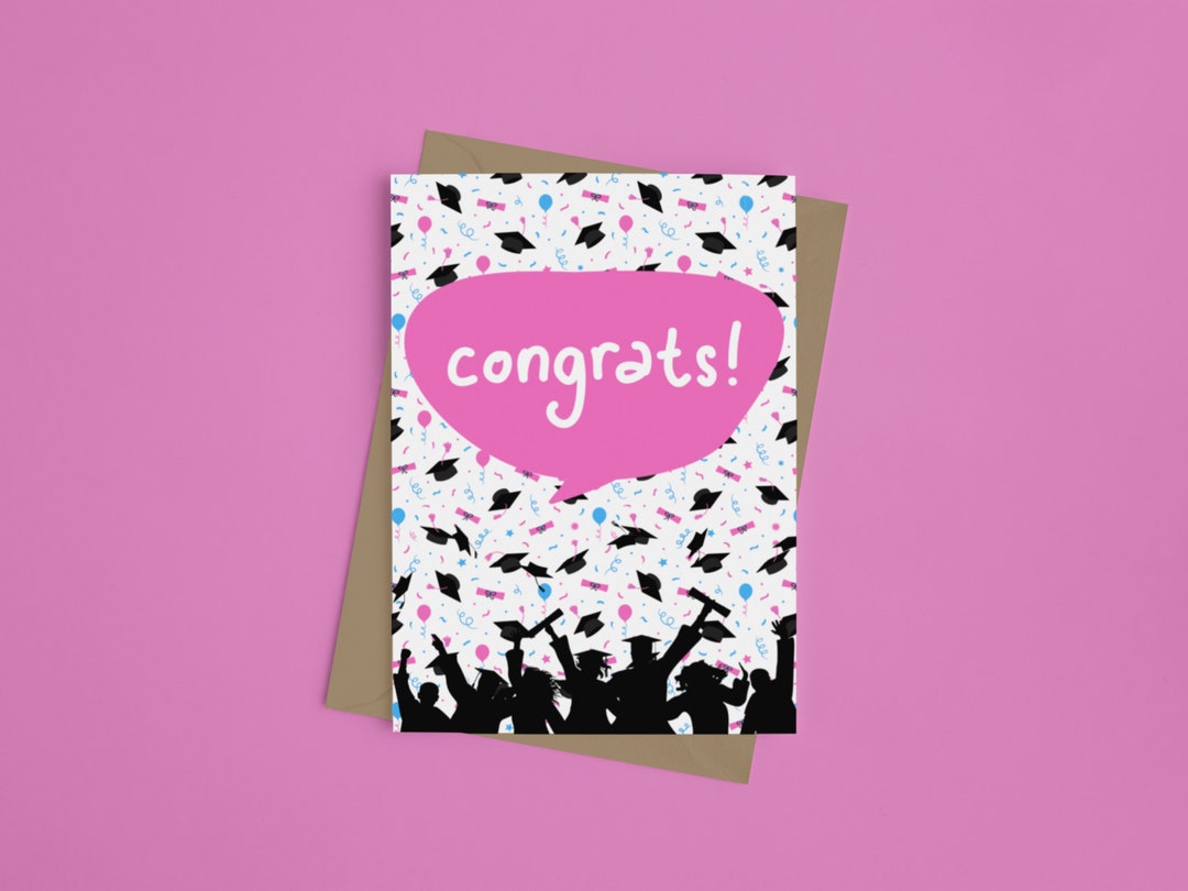 Pink Congratulations Card for Female Graduates - I'm Proud of You ...