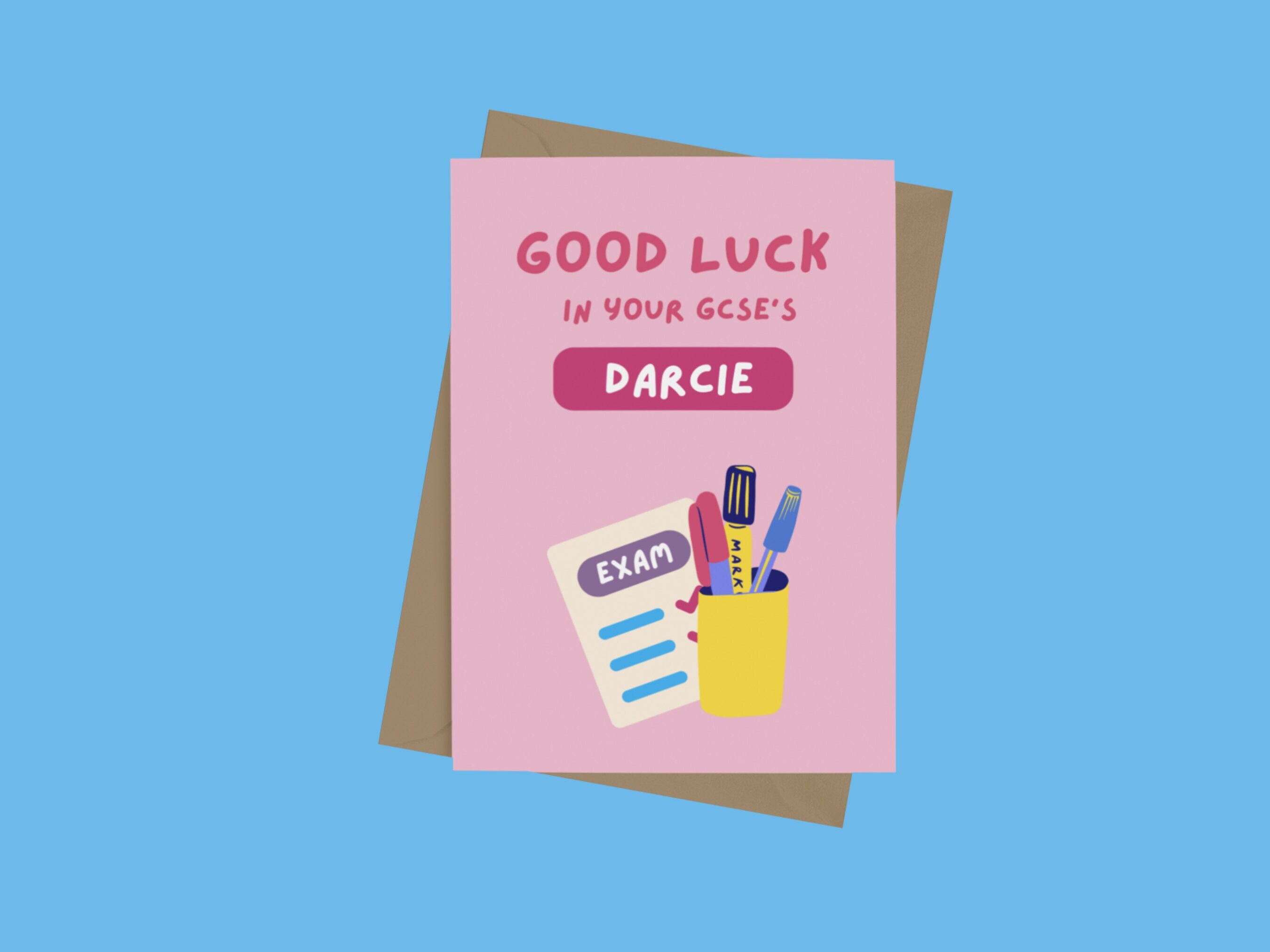 GCSE Good Luck Exam Cards Personalised for Her, Gcse Exam Good Luck ...