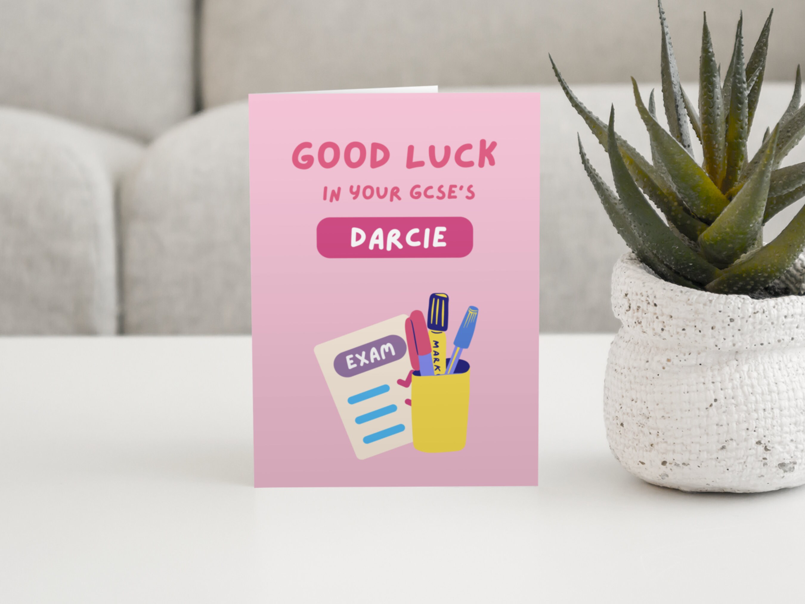 GCSE Good Luck Exam Cards Personalised for Her, Gcse Exam Good Luck ...