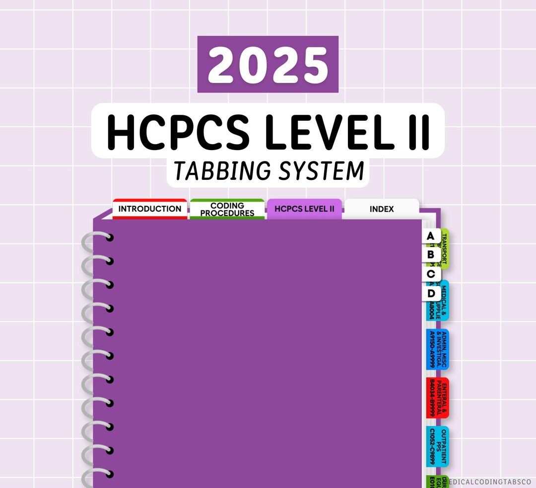 2025 HCPCS - Tabbing System | Medical Coding Tabs | Book Tabs (book NOT Included) - Etsy