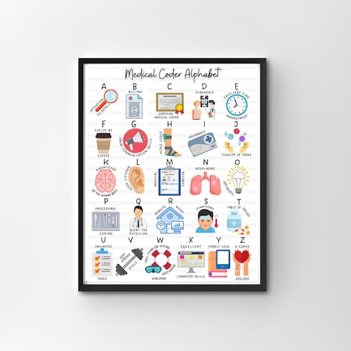 Medical Coder Alphabet Print 8x10 © - Etsy