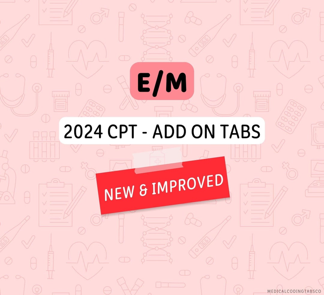 2024 CPT - Add on Tabs: E/M | Medical Coding Tabs - Etsy