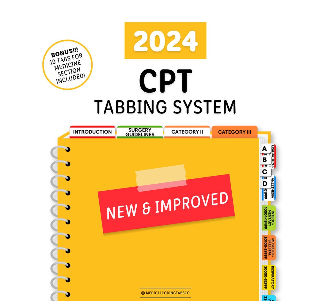 2024 CPT - Tabbing System | Medical Coding Tabs (book NOT Included) - Etsy