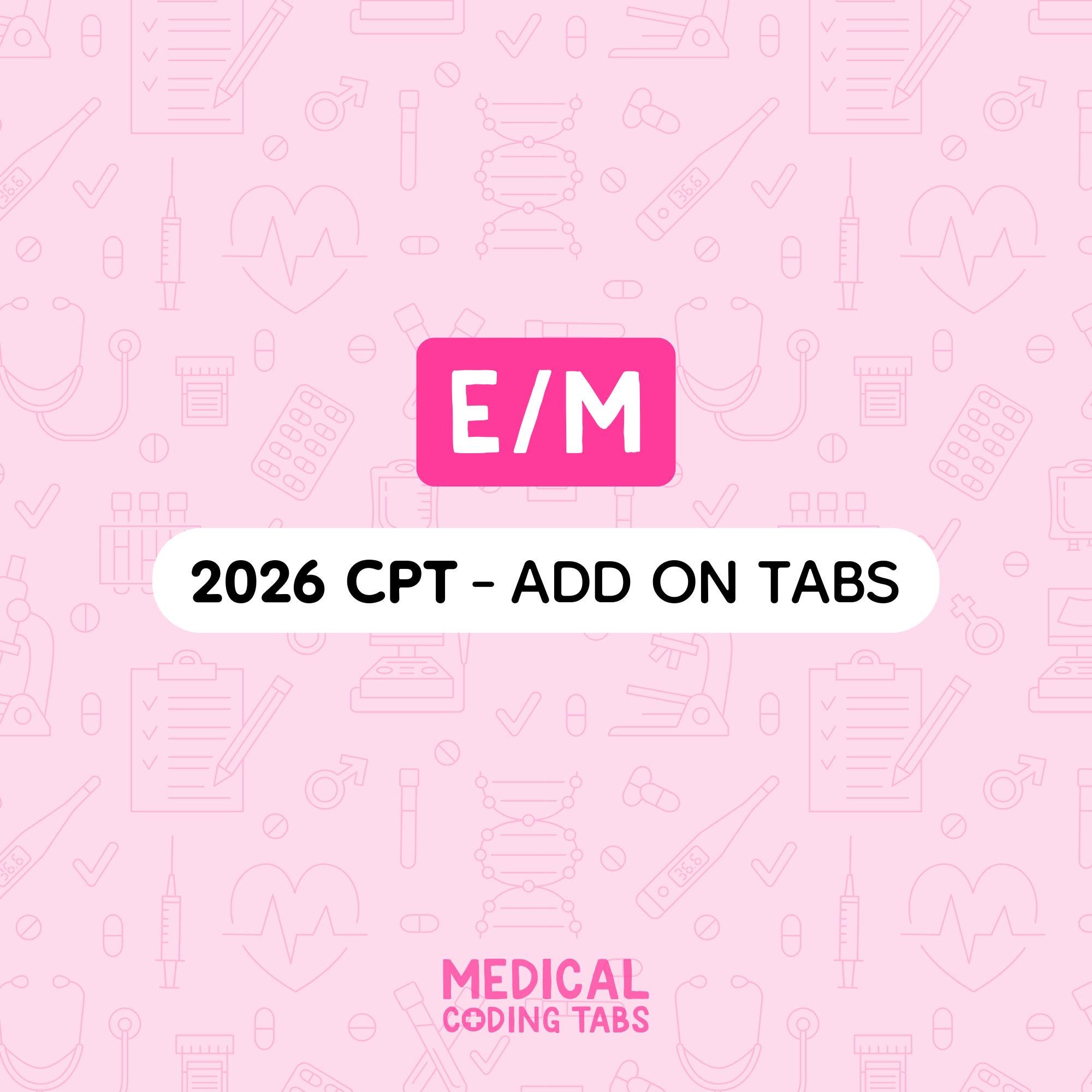 2026 CPT - Add on Tabs: E/M | Medical Coding Tabs - Etsy