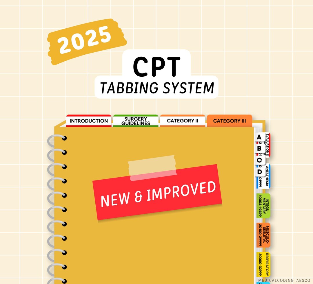 2025 CPT Tabbing System Medical Coding Tabs book NOT Included - Etsy UK