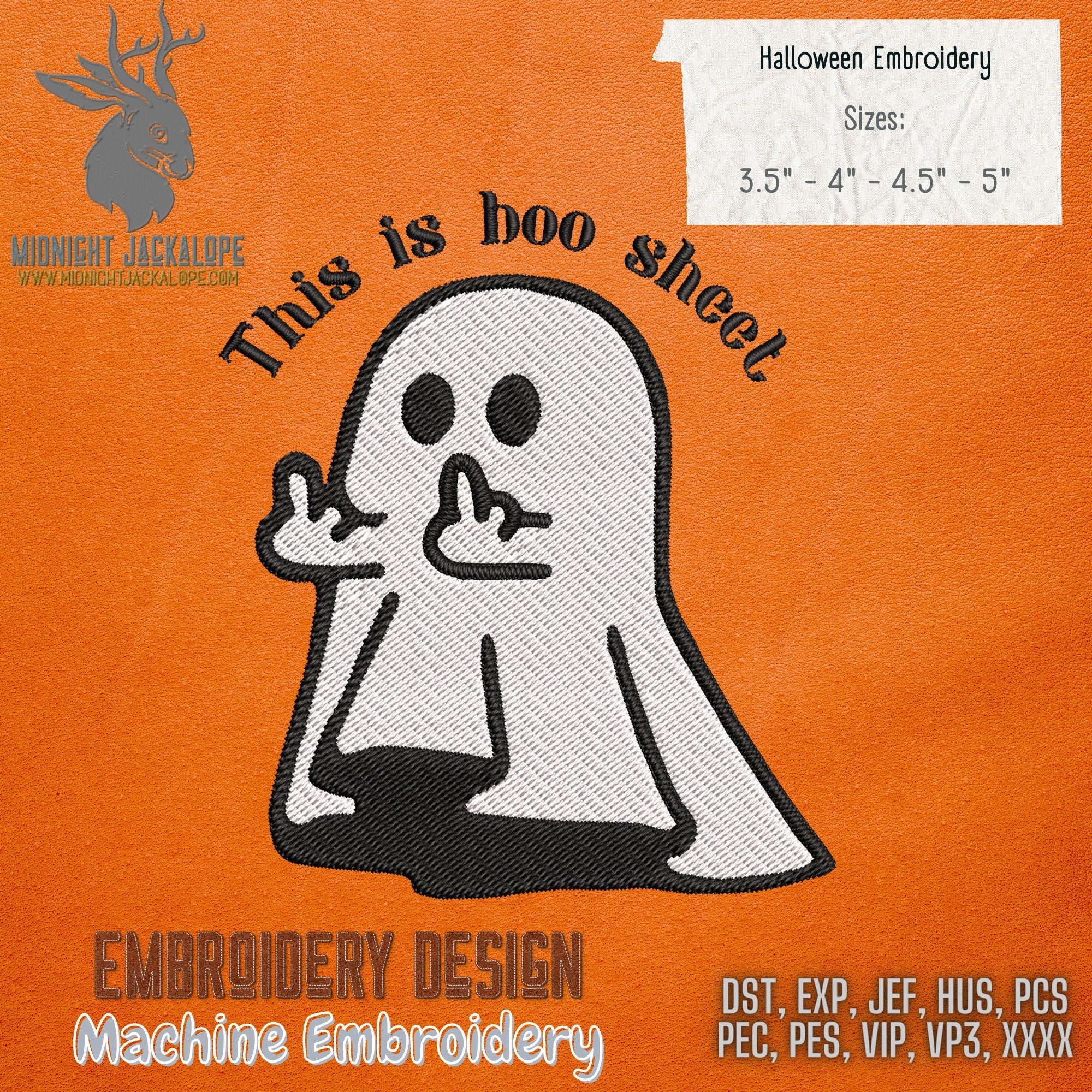 Boo Sheet, Halloween Embroidery, Machine Embroidery, Instant Download ...