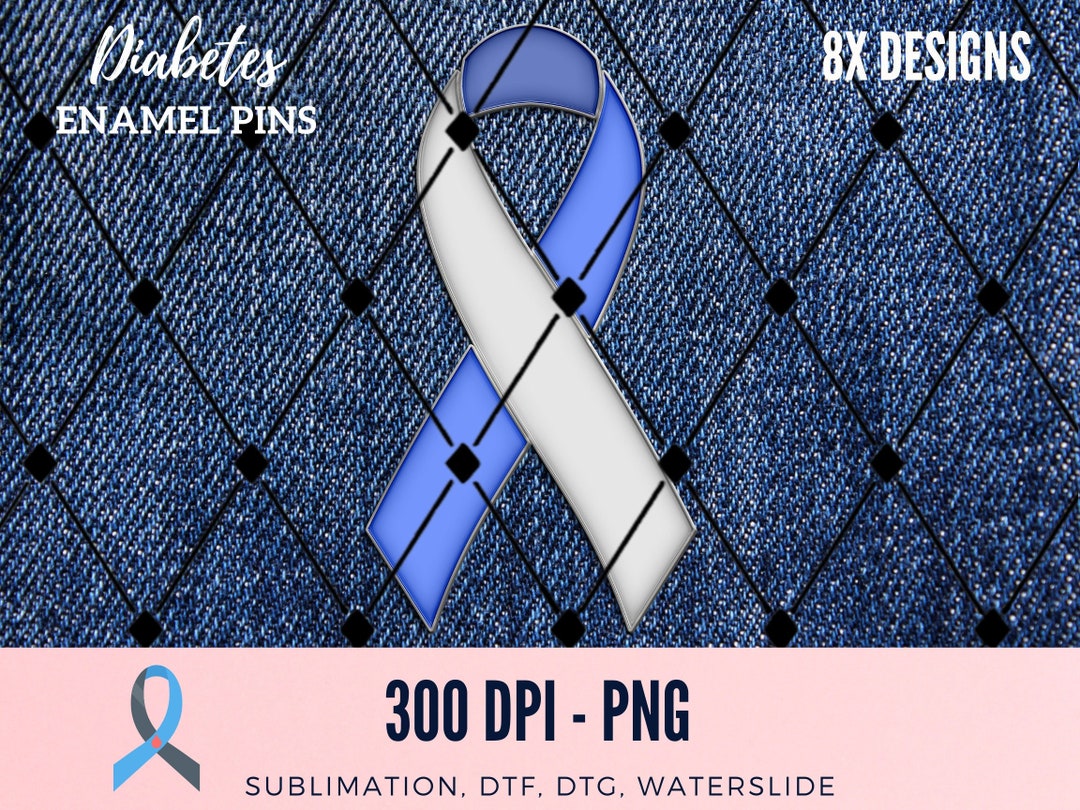 Diabetes Ribbon, Enamel Pin, Digital Download, 300 DPI - Etsy