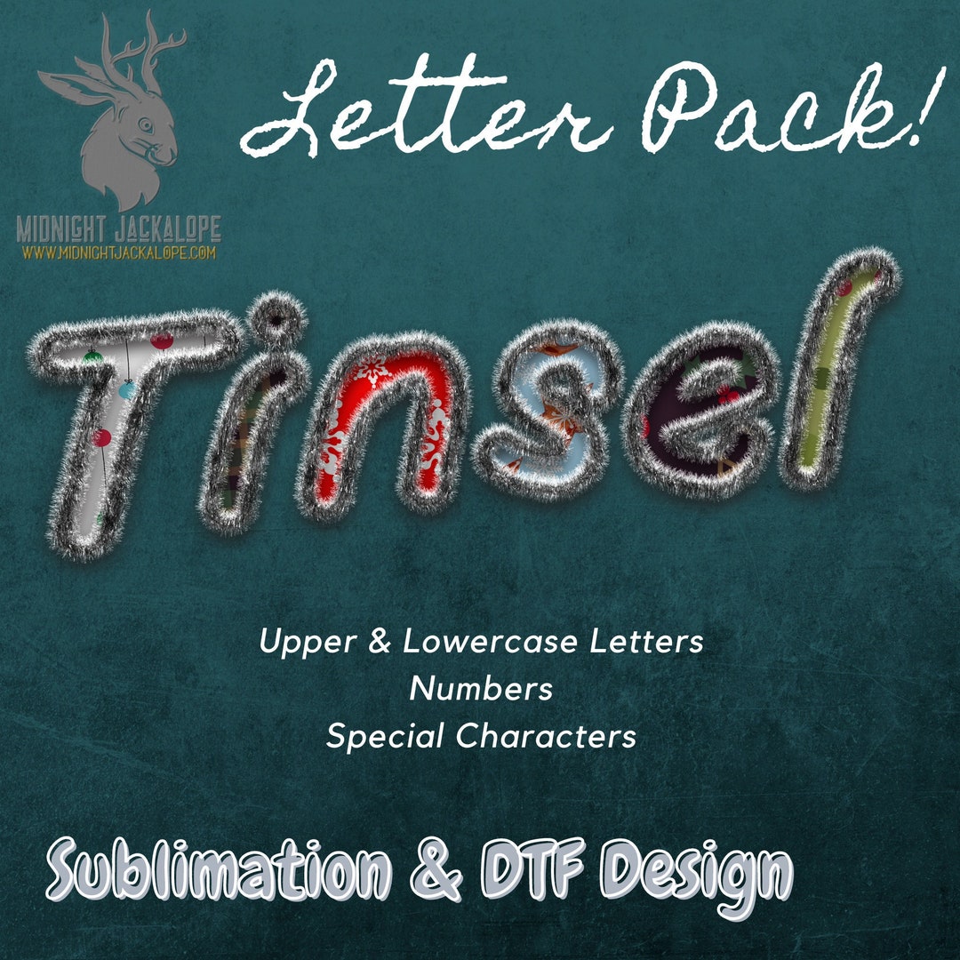 Tinsel Letter Pack, Festive Font, 300 DPI, PNG - Etsy