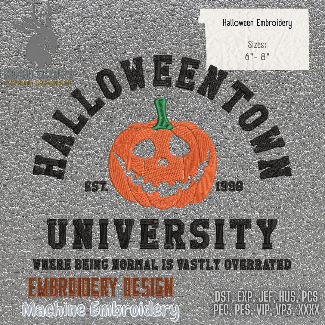 Halloween University, Embroidery Machine, Halloween Patch, Spooky ...