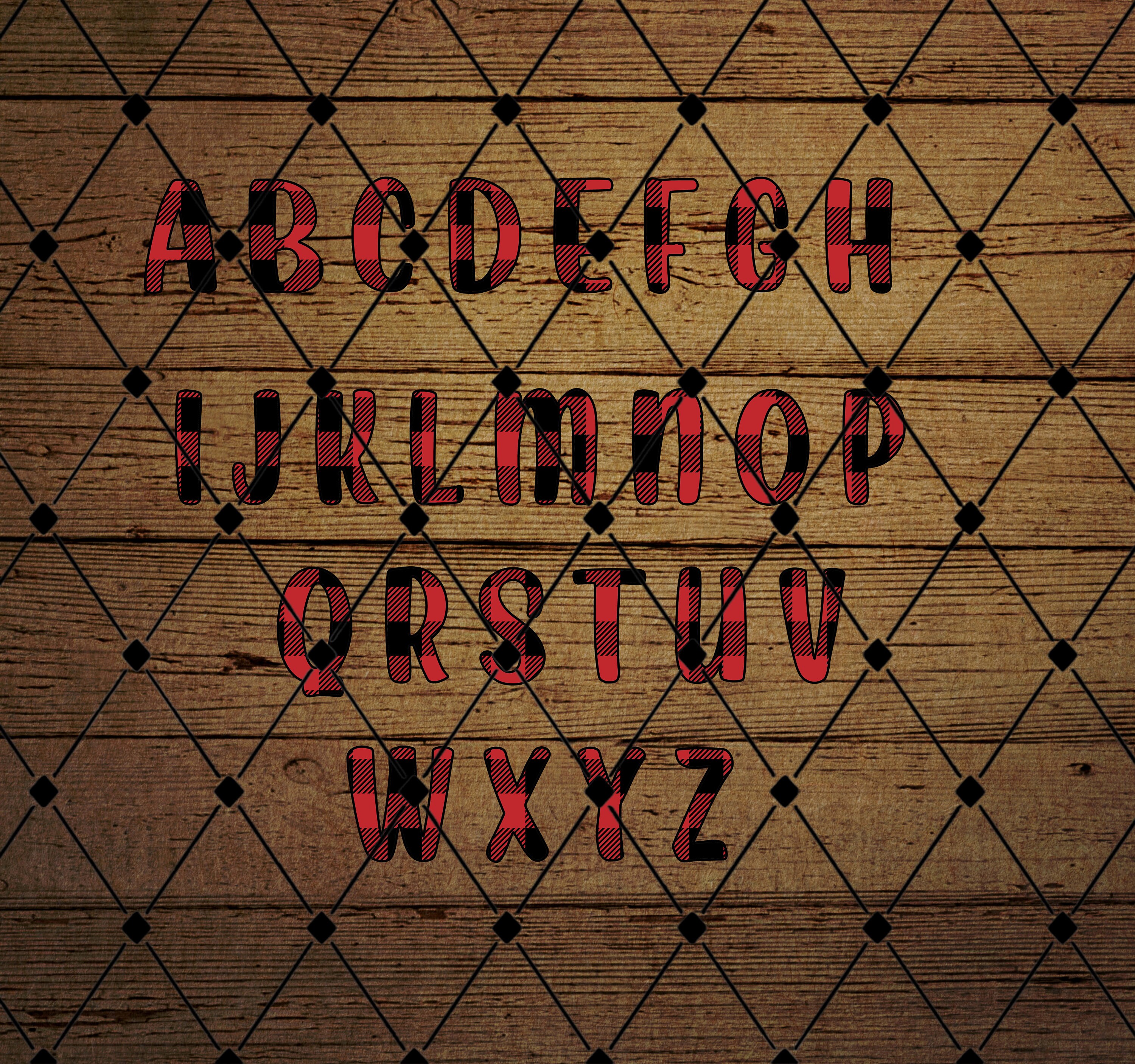 Red Plaid Font, Festive Font, 300 DPI, PNG - Etsy