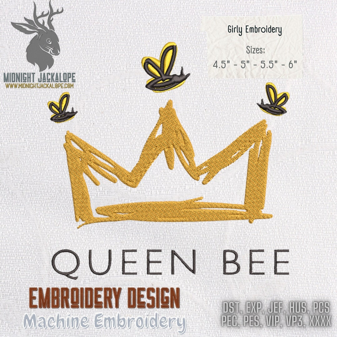 Queen Bee, Machine Embroidery, Bees, Instant Download - Etsy