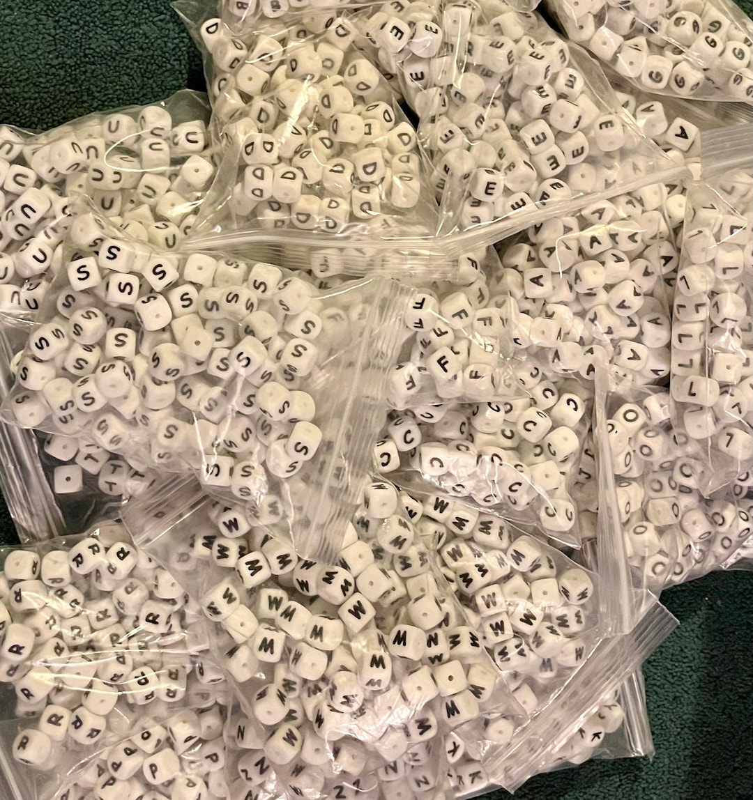 Individual Alphabet Letters Silicone Focal Beads, 12mm - Etsy