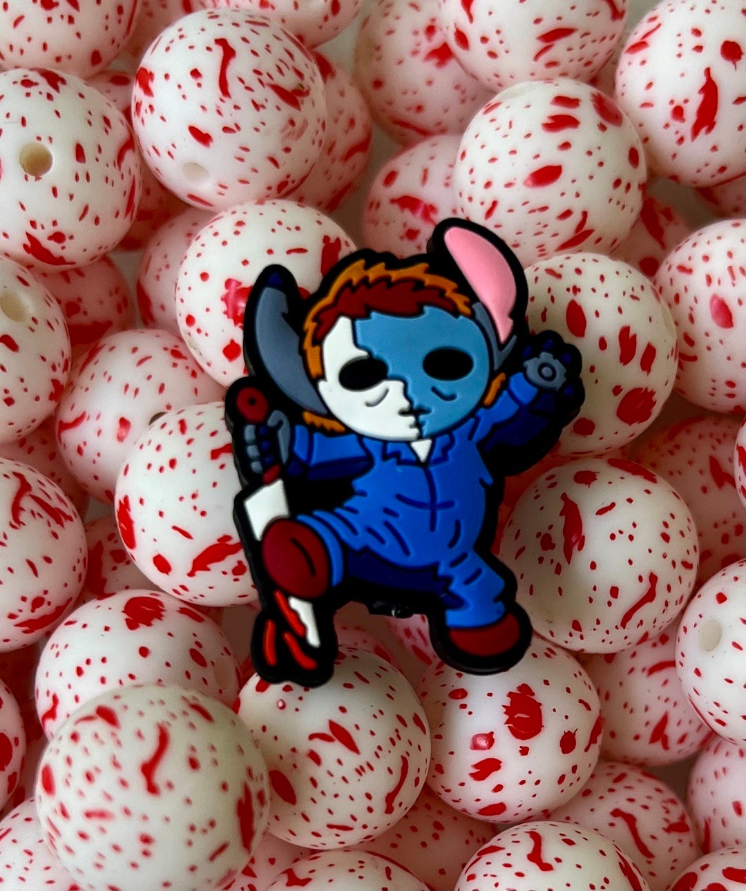 Stitch as Villain Silicone Focal Bead/halloween/blood Spatter Beads ...