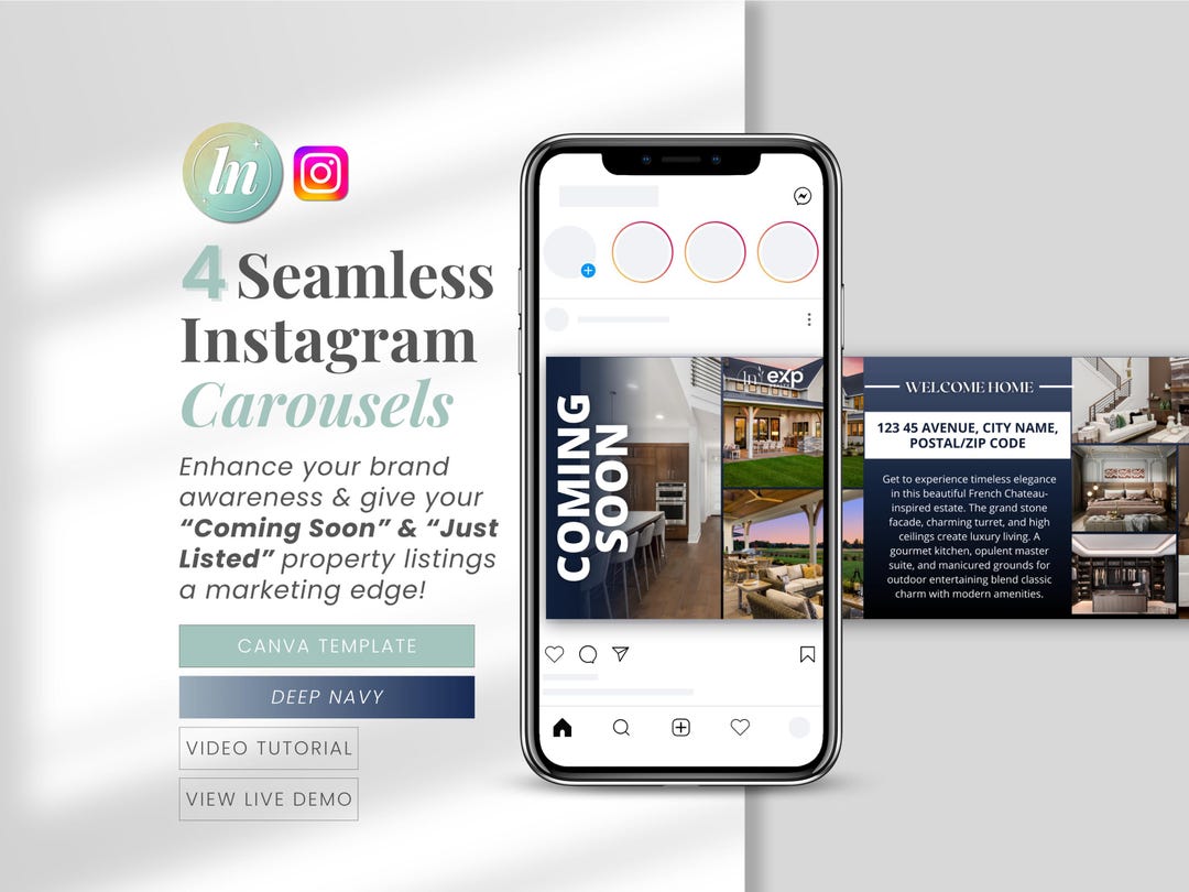 Seamless Instagram Carousel Real Estate Social Media Carousel Post for ...