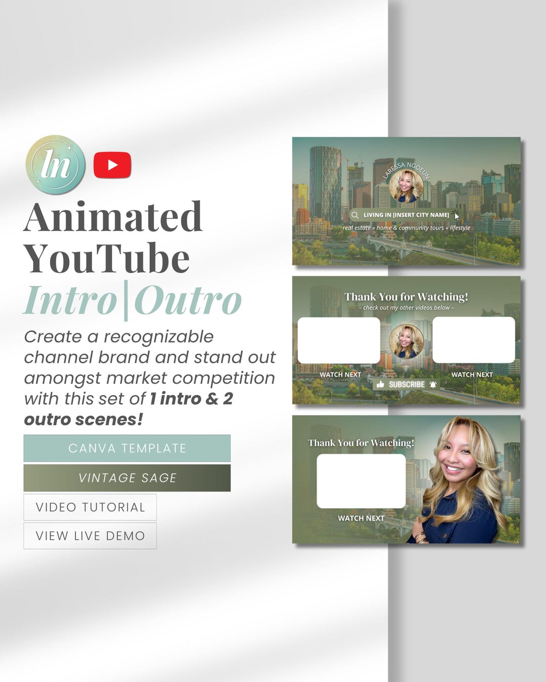 Real Estate Youtube Intro and Outro Canva Template for Realtors ...