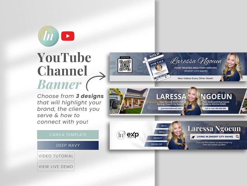 Real Estate Youtube Channel Banner Template Youtube Branding for ...