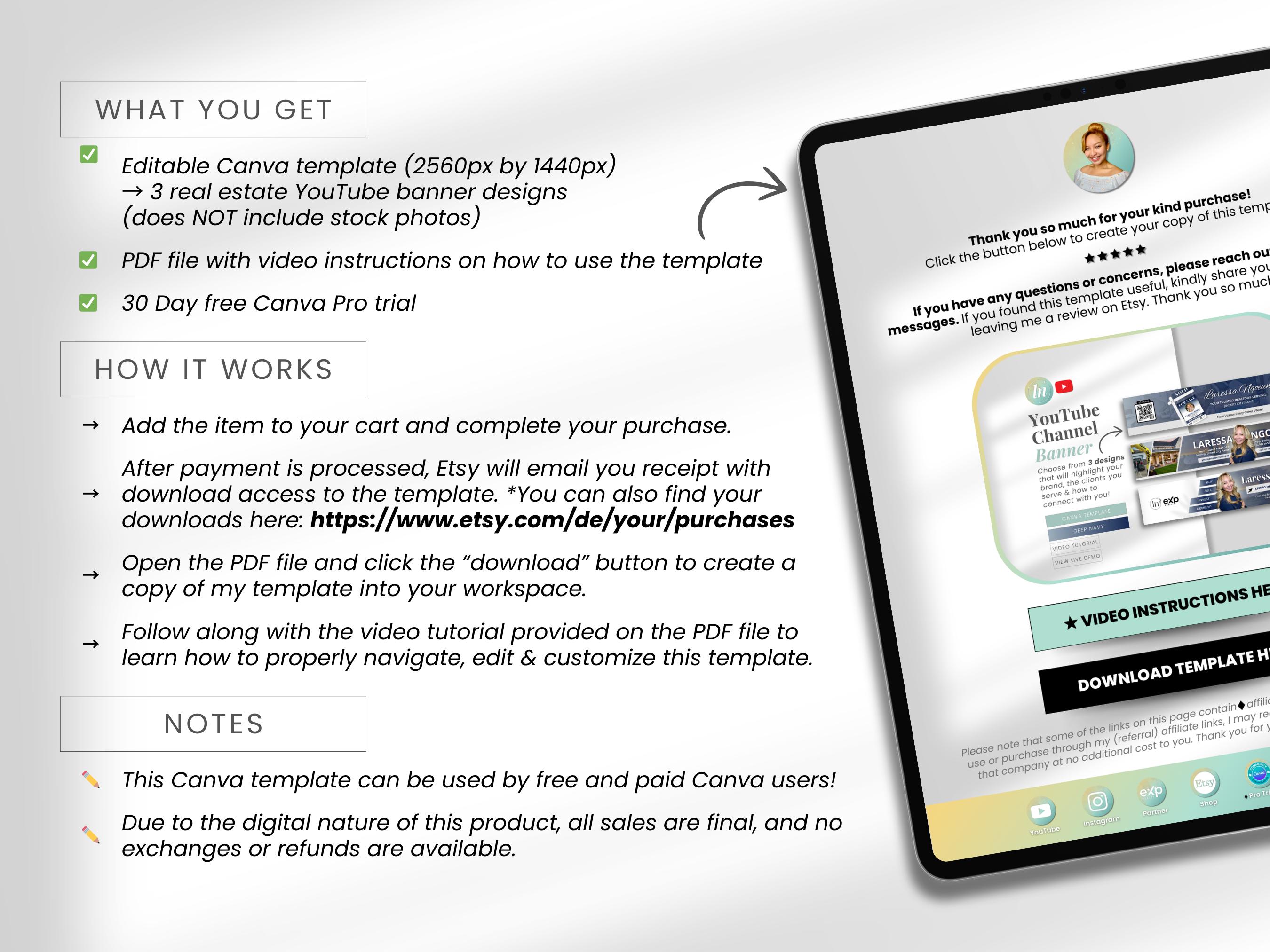 Real Estate Youtube Channel Banner Template Youtube Branding for ...