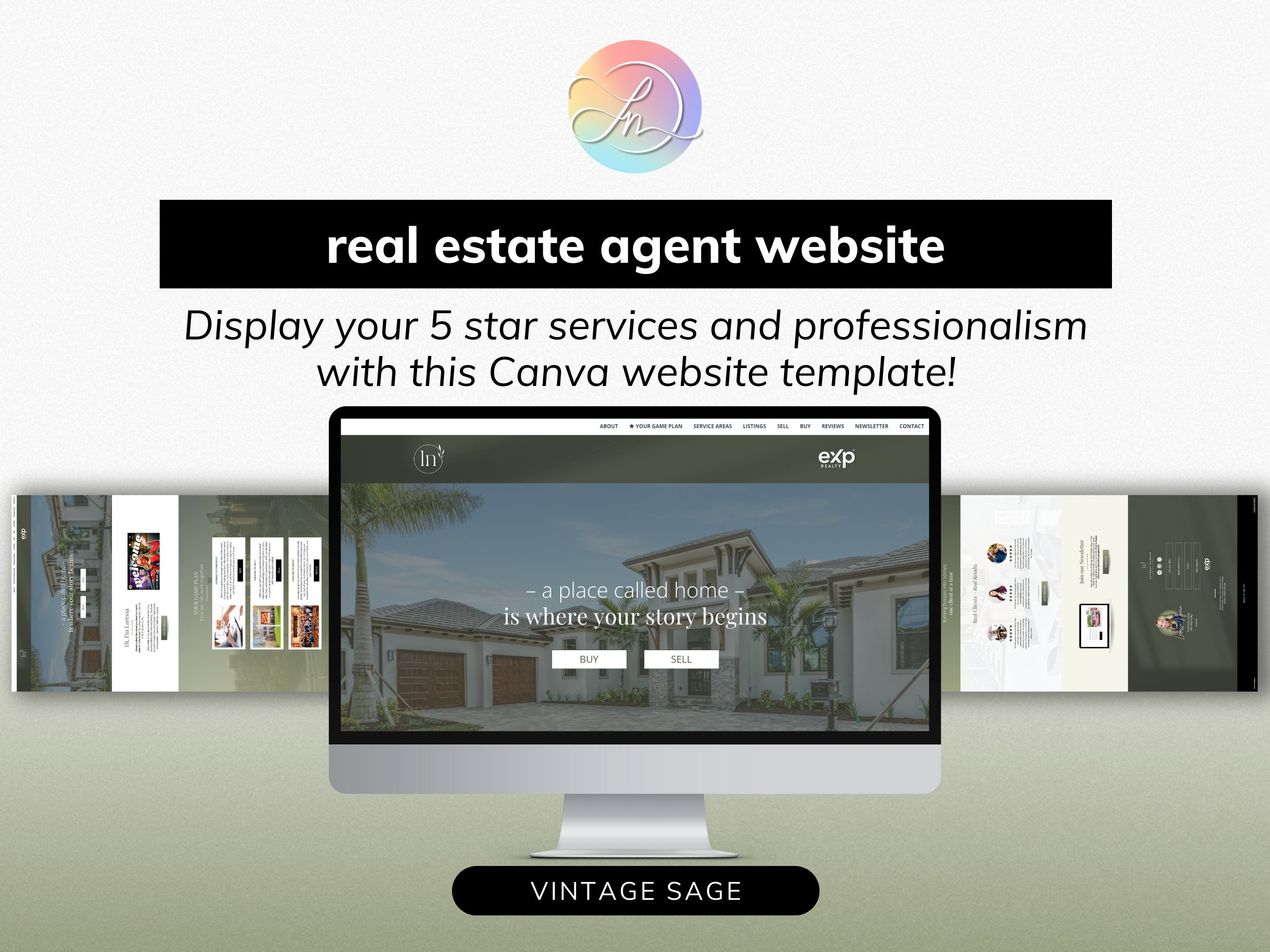Real Estate AGENT WEBSITE Template Canva Website Template, Real Estate ...