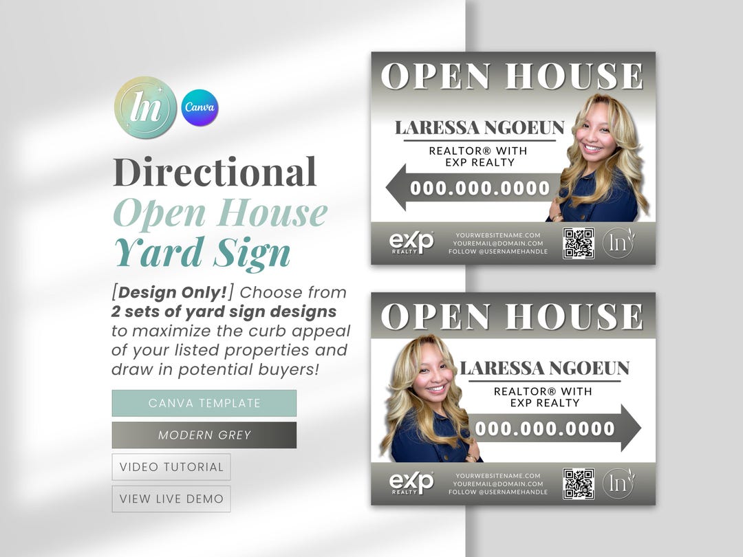 Real Estate Directional Open House Yard Sign Template Design Realtor ...
