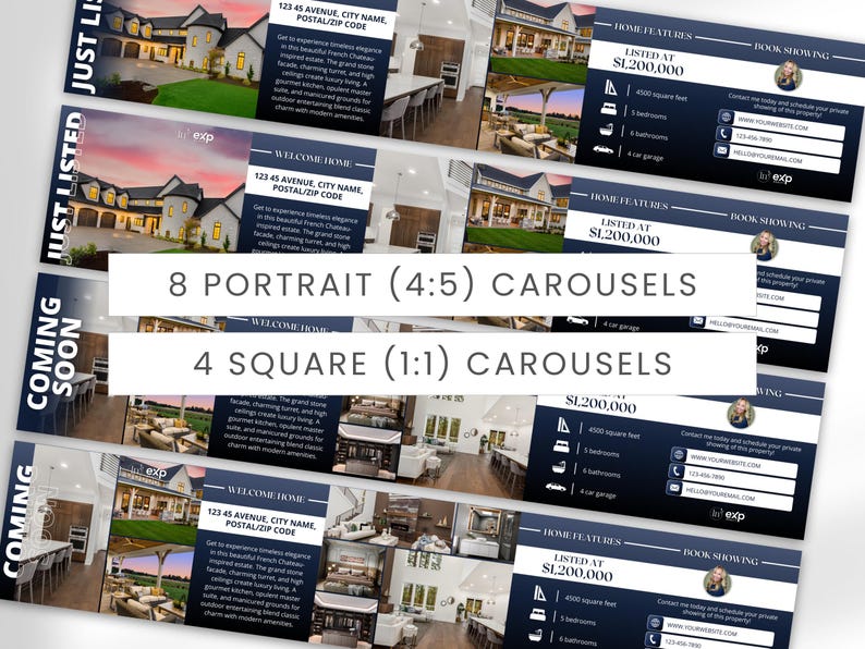 Seamless Instagram Carousel Real Estate Social Media Carousel Post for ...