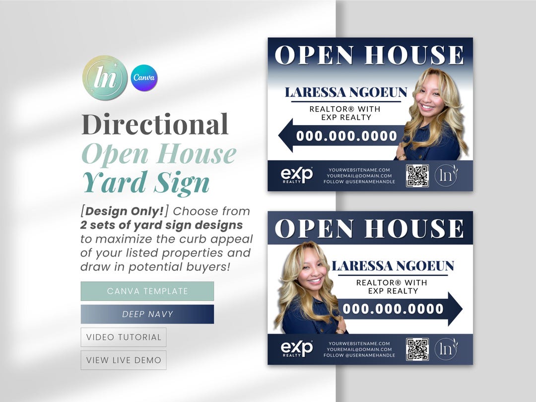 Real Estate Directional Open House Yard Sign Template Design Realtor ...