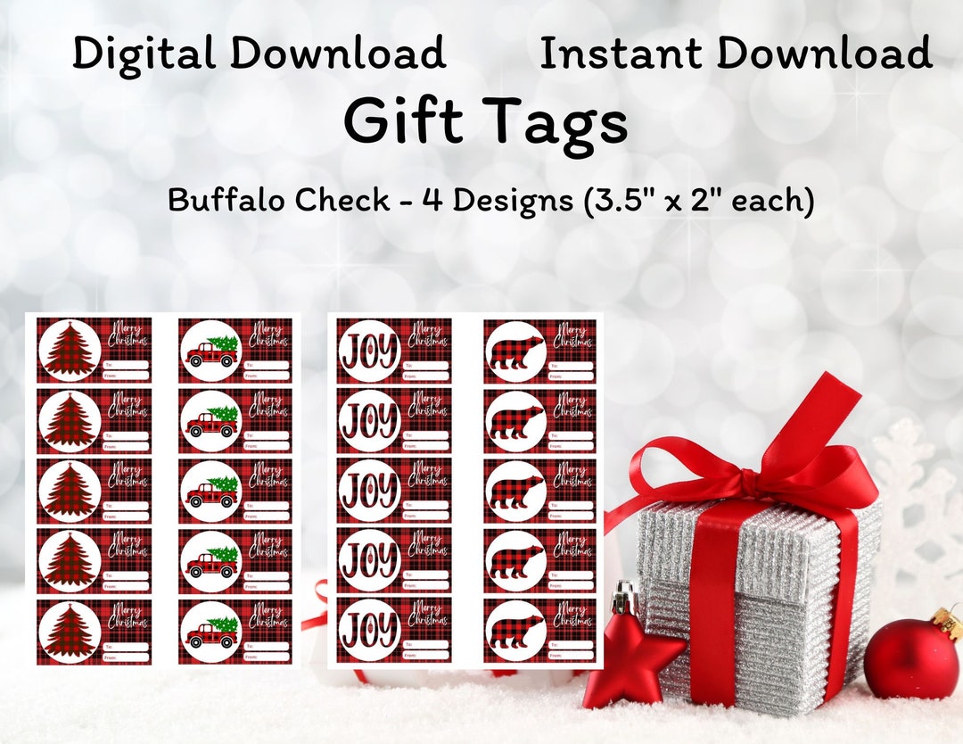 Buffalo Check Gift Tags Digital Download Instant Download - Etsy