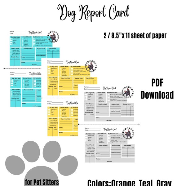 Dog Report Card - Etsy