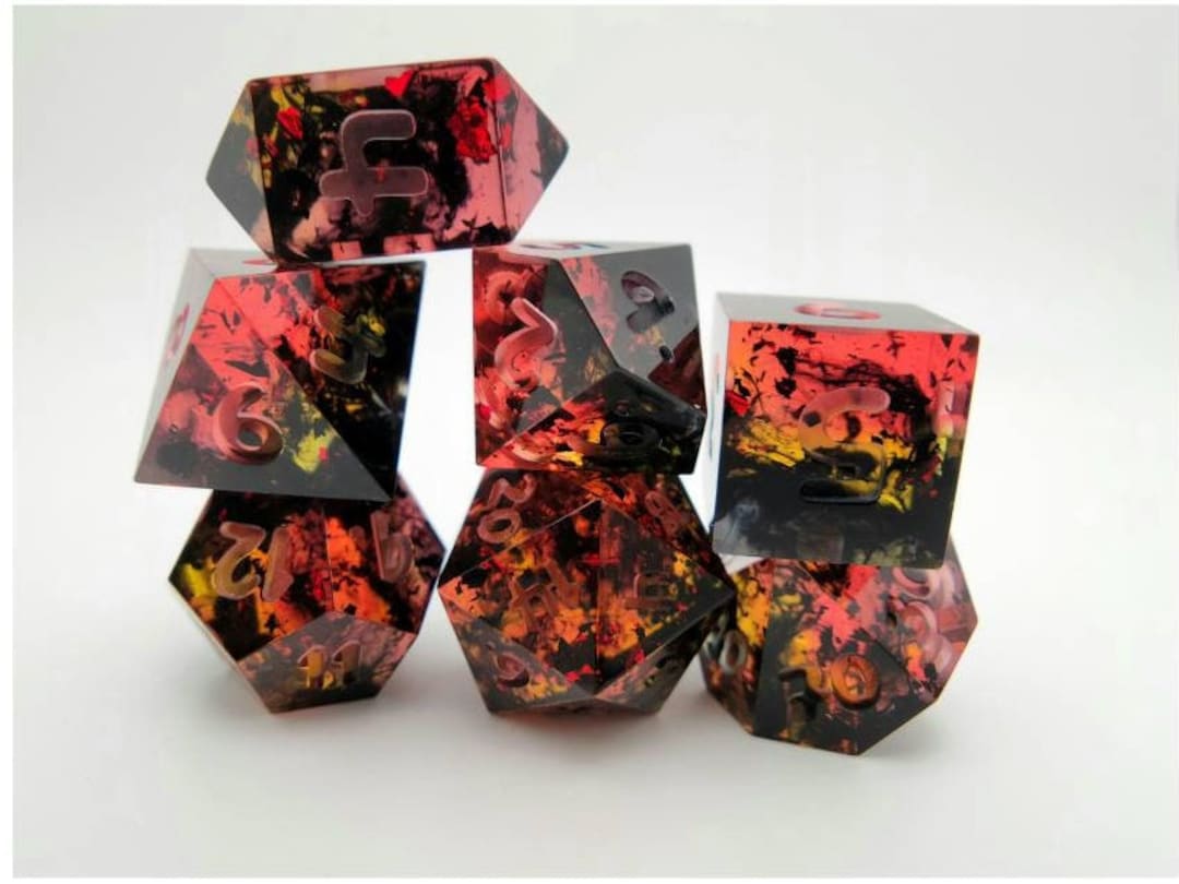 Red and Black Dice RPG Dice Set DND Dice Set Polyhedral - Etsy