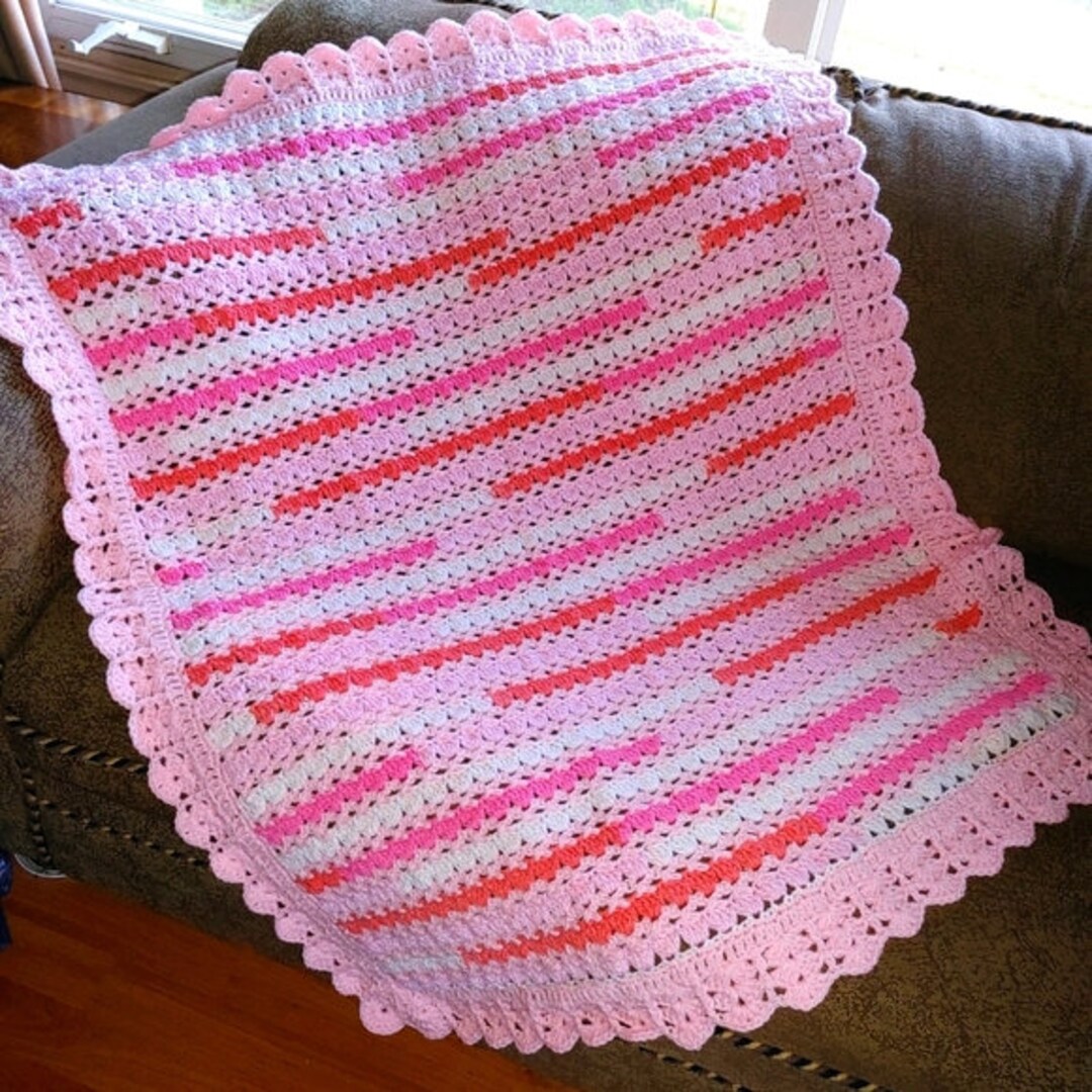Crochet Afghan Stripes 3 - Pretty in Pink - Etsy