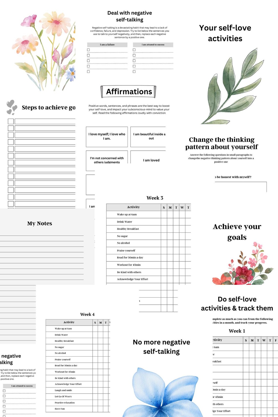 Self-love Workbook | Digital Guide to Boost Confidence, Cultivate Inner ...