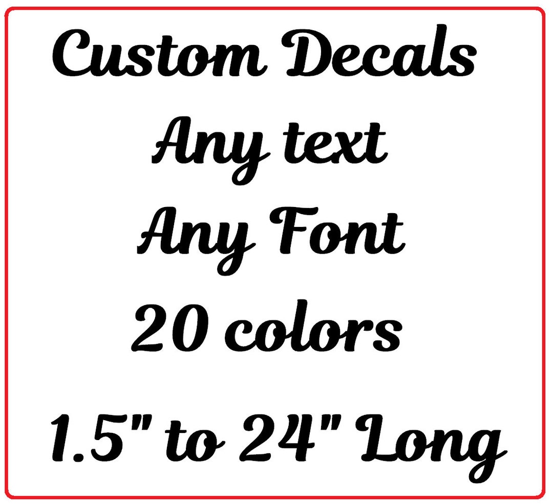 Custom Vinyl Lettering Decal Personalized Sticker Window Text - Etsy